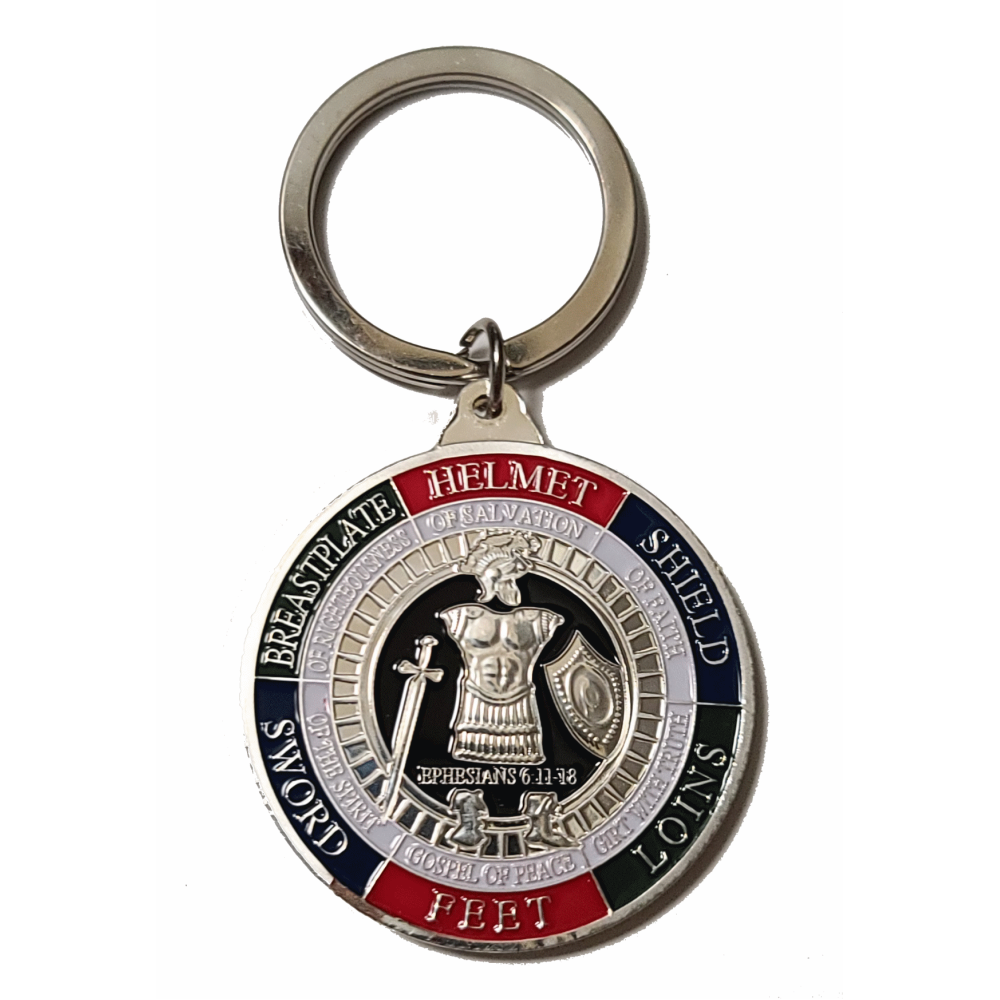Armor of God Silver Pray Always Key Ring