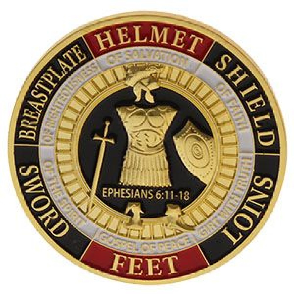 Armor of God Gold Pray Always Challenge Coin