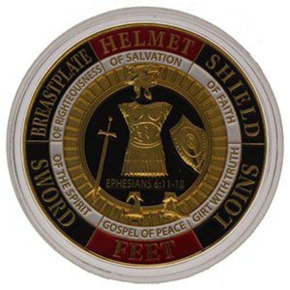 Armor of God Gold Pray Always Challenge Coin